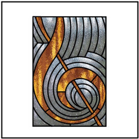 Treble Clef Stained Glass PATTERN - Etsy