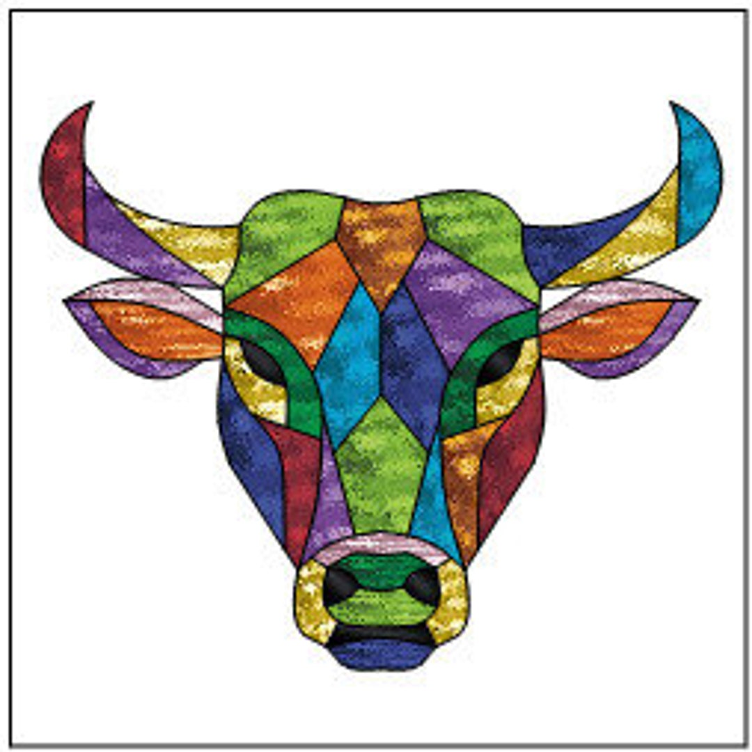 Rainbow Bull Suncatcher PATTERN - Etsy