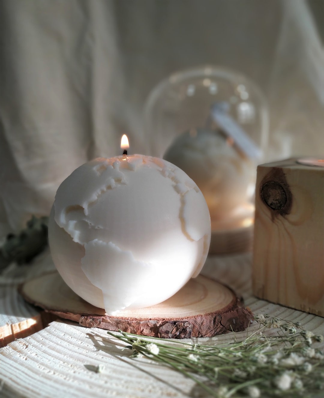 Wanderlust Globe Candle, Memory & Travel Gift Earth Globe Candle ...
