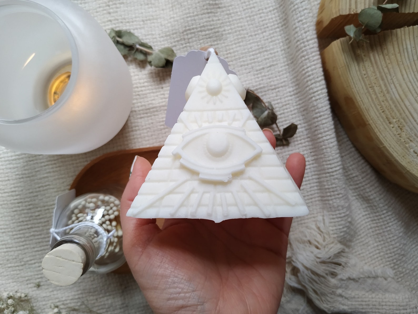 Eye of Providence Pyramid Candle, All Seeing Eye 3D Candle, Panoptic ...