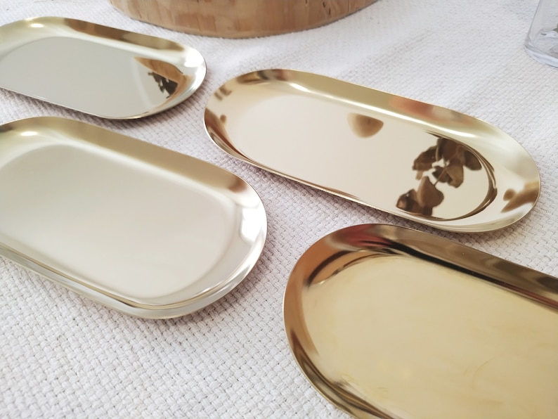 Golden Oval Metal Tray Gold Metal Tray Gold Candle Tray - Etsy
