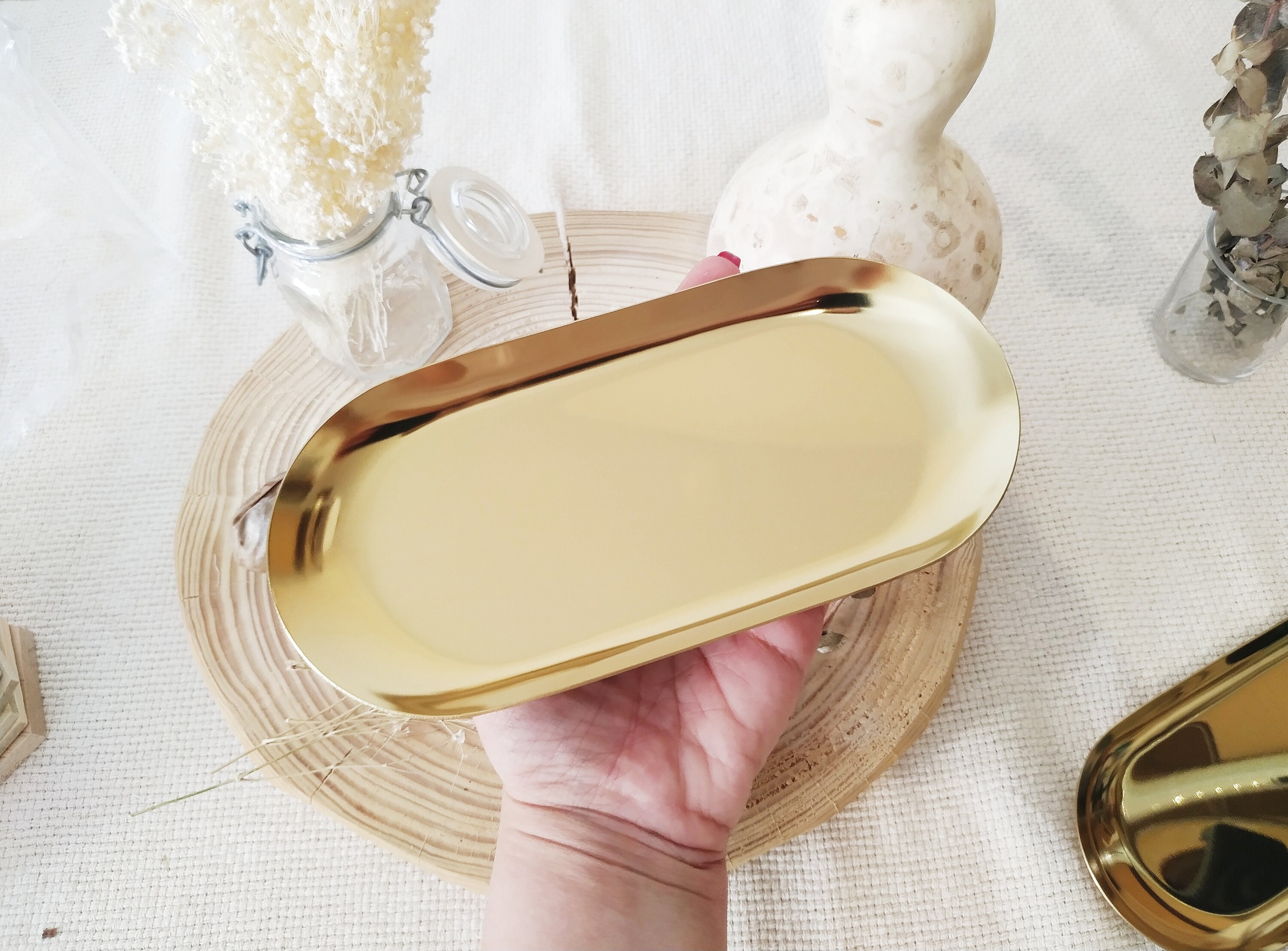 Golden Oval Metal Tray Gold Metal Tray Gold Candle Tray - Etsy