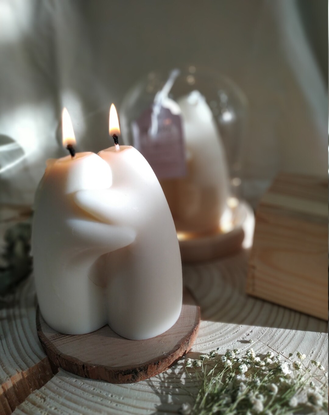 Hugging Ghosts Candle, Aesthetic Home Decor, Decorative Soy Candle ...