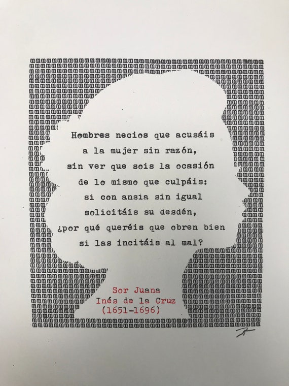 Sor Juana Inés De La Cruz Feminist Typewriter Poetry and Art - Etsy