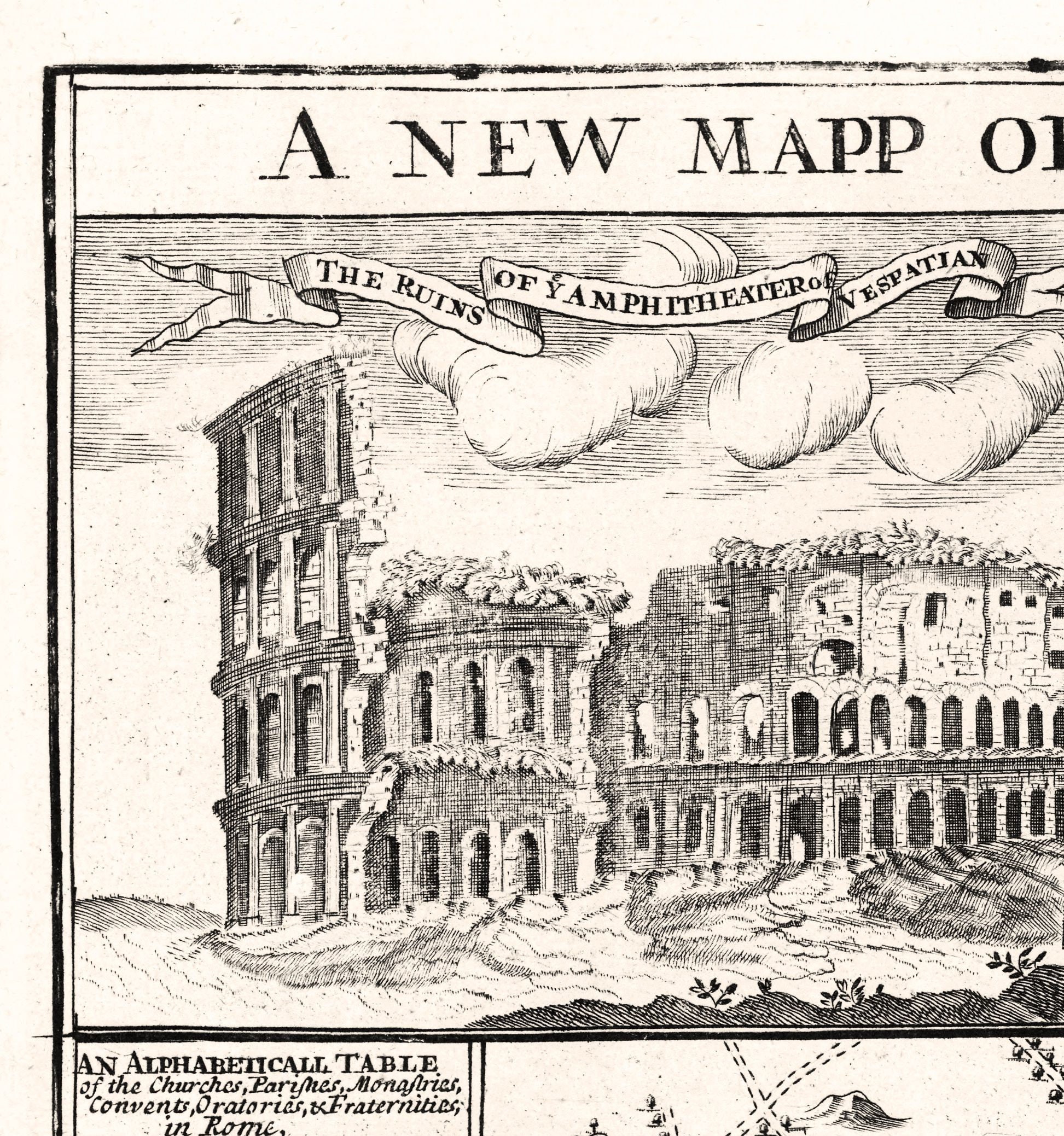 Large Format Map of Rome Historical Map of Senex From 1721 10 Materials ...