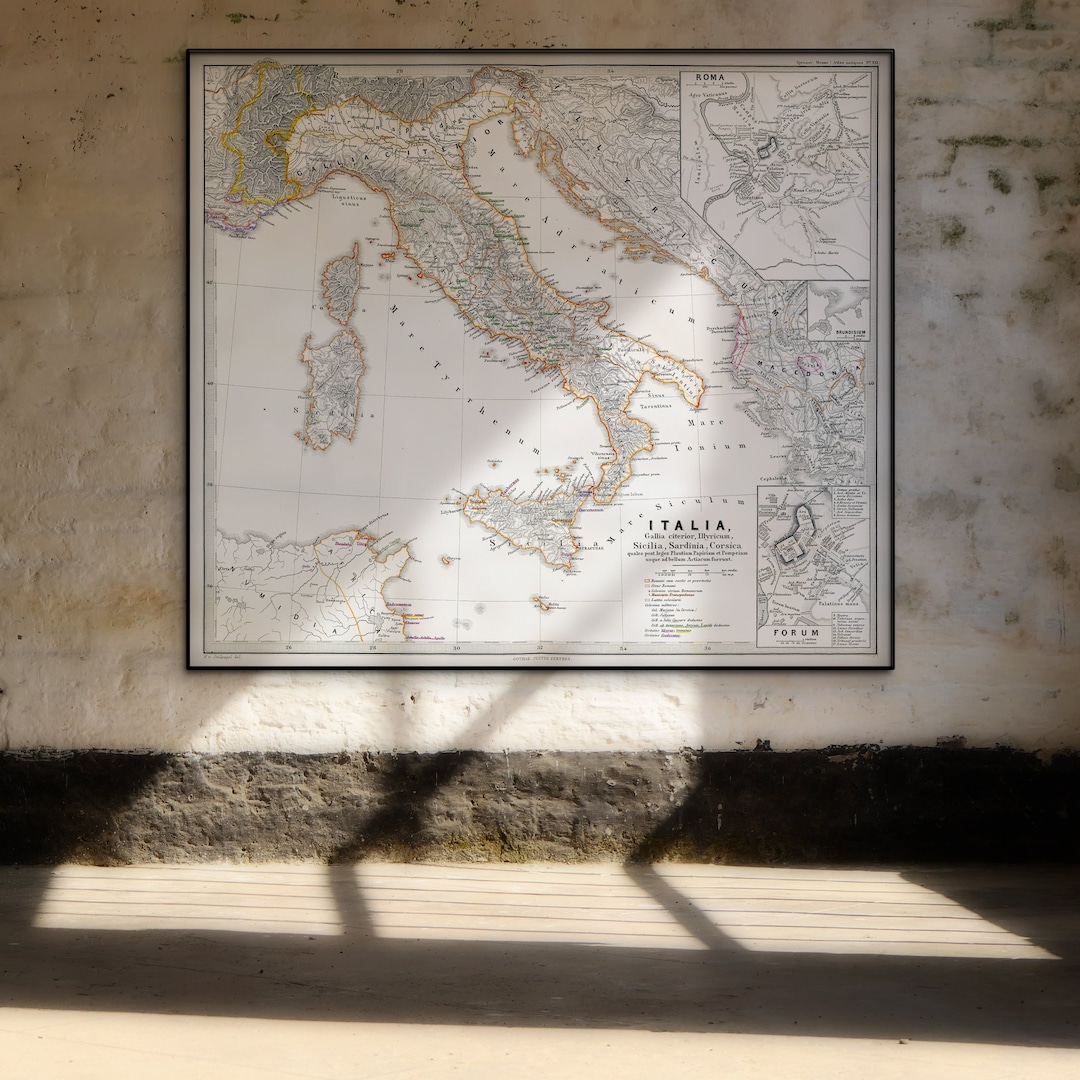 Large Format Map of Italy Historical Map From Menke From 1865 10 ...