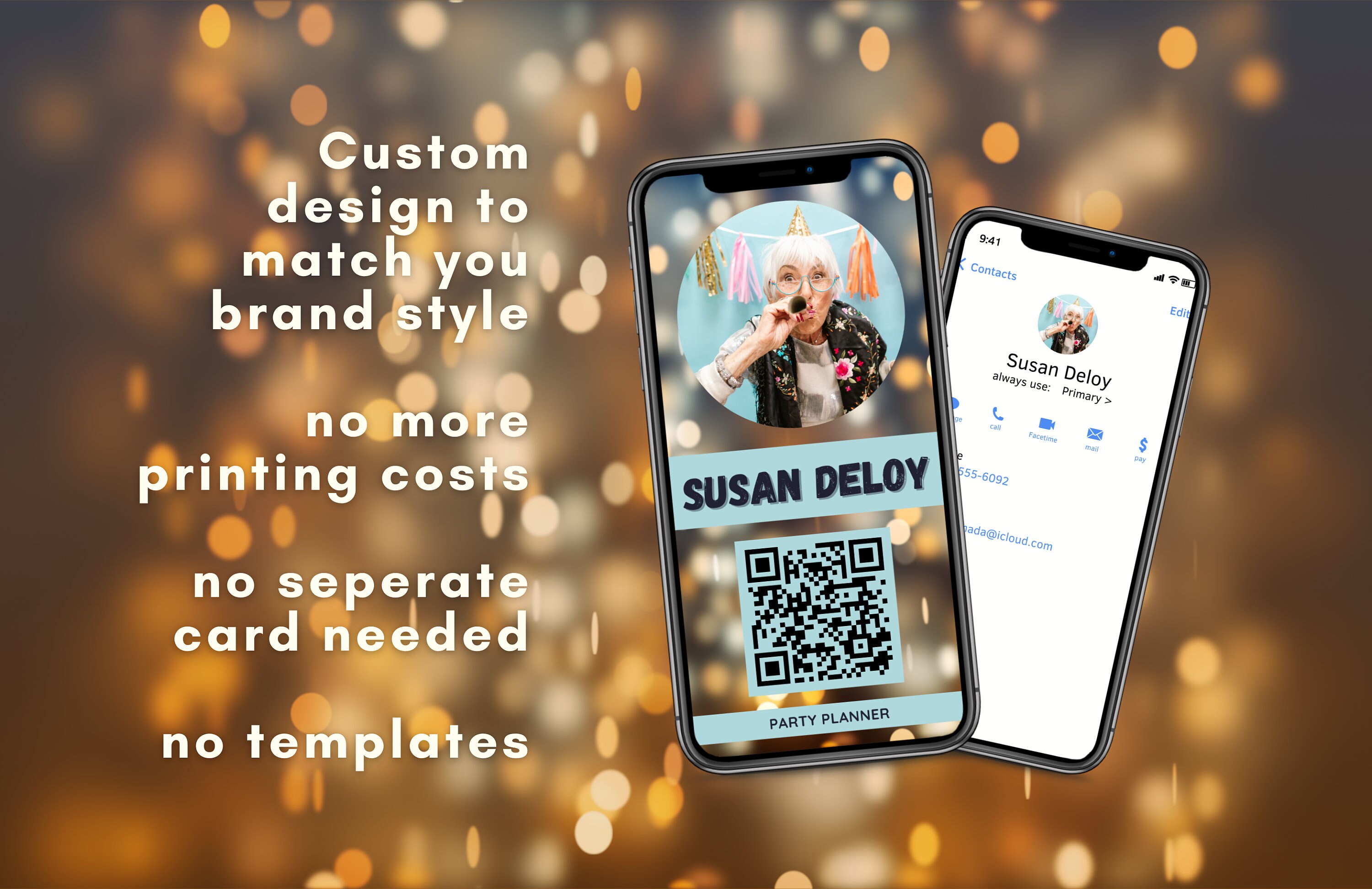 Personalized Digital Business Card Featuring QR Code Small Business ...