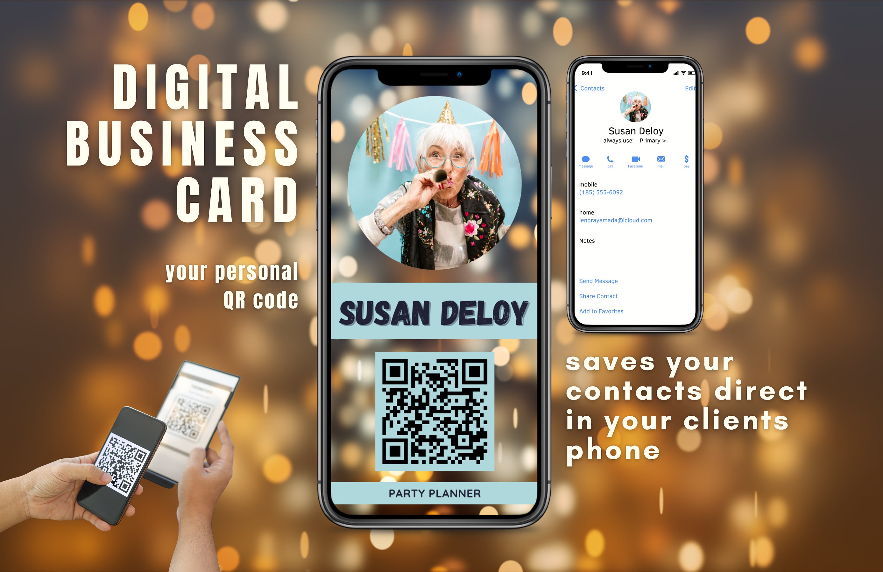 Personalized Digital Business Card Featuring QR Code Small Business ...