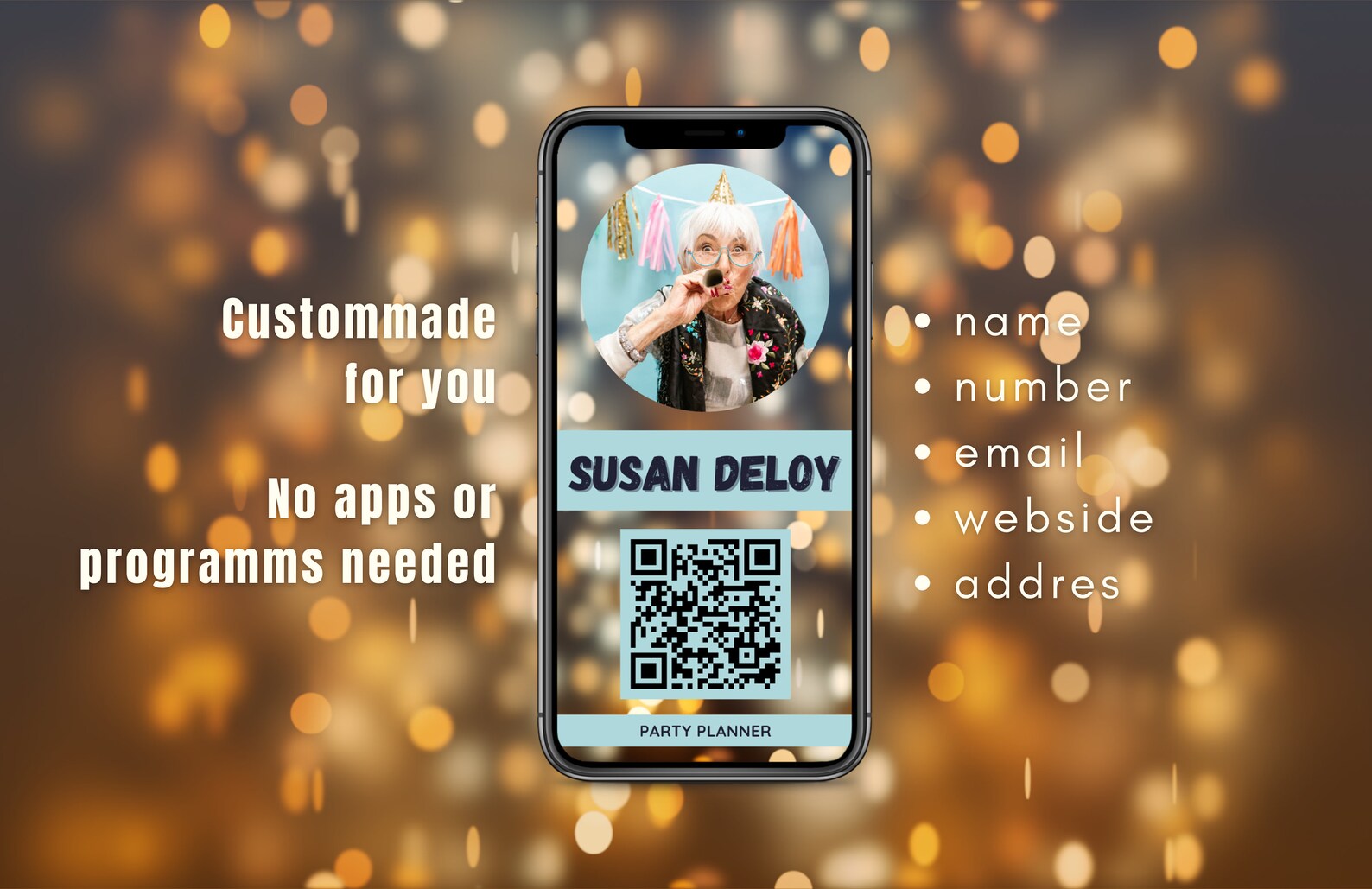 Personalized Digital Business Card Featuring QR Code Small Business ...