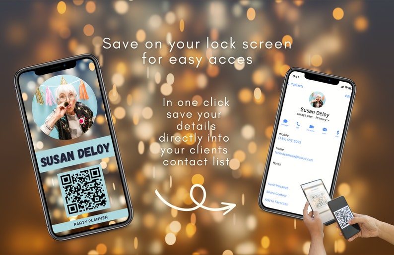 Personalized Digital Business Card Featuring QR Code Small Business ...