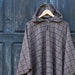 Wool Poncho OLAND Unisex Ruana Cape Grey Wool Blanket Poncho With or ...