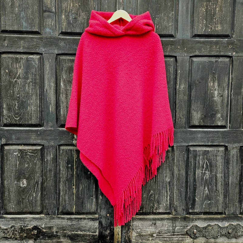 Hooded Wool Poncho - Etsy