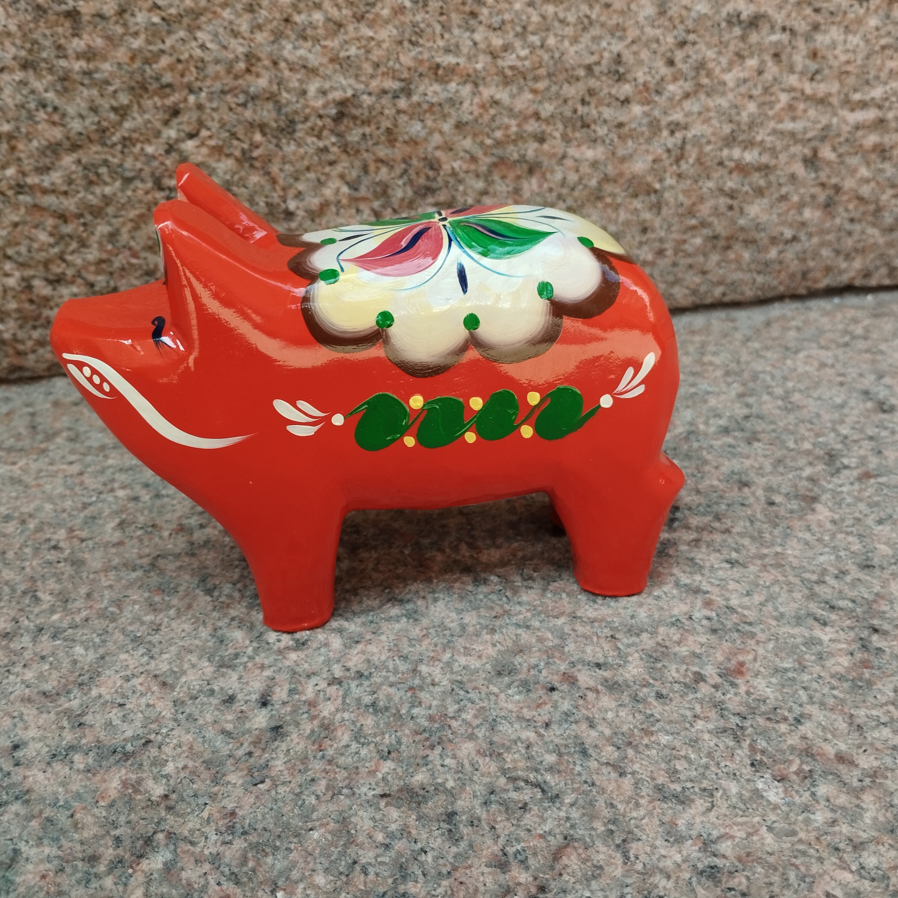 Vintage DALA PIG Hand Carved and Painted Elegant Wooden Dala Pig From ...