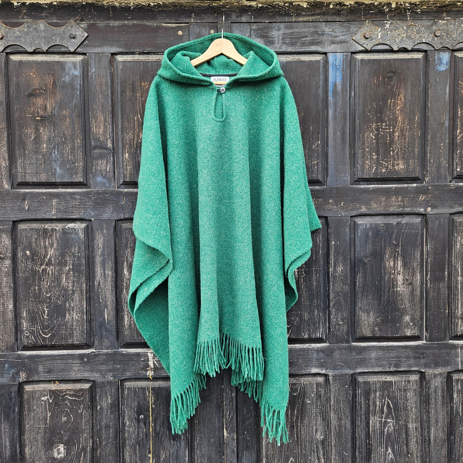 Wool Poncho - OLAND - Unisex Ruana Cape - Grey Wool Blanket Poncho With ...