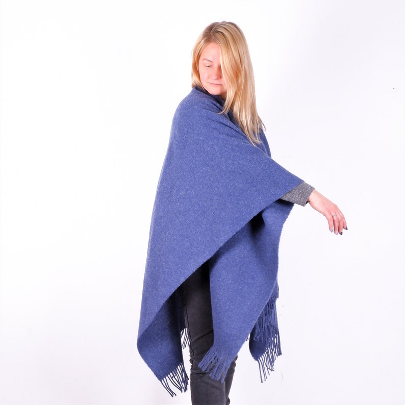 Natural Wool PONCHO - Wool WRAP - Comfortable Wool Cape for Outdoor ...