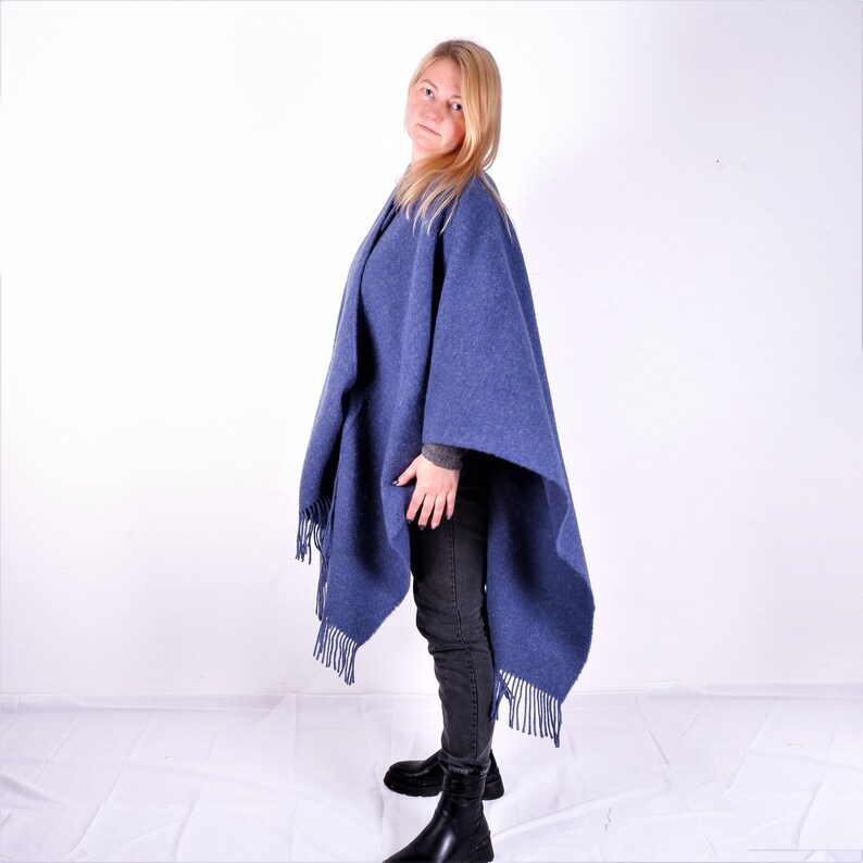 Natural Wool PONCHO - Wool WRAP - Comfortable Wool Cape for Outdoor ...