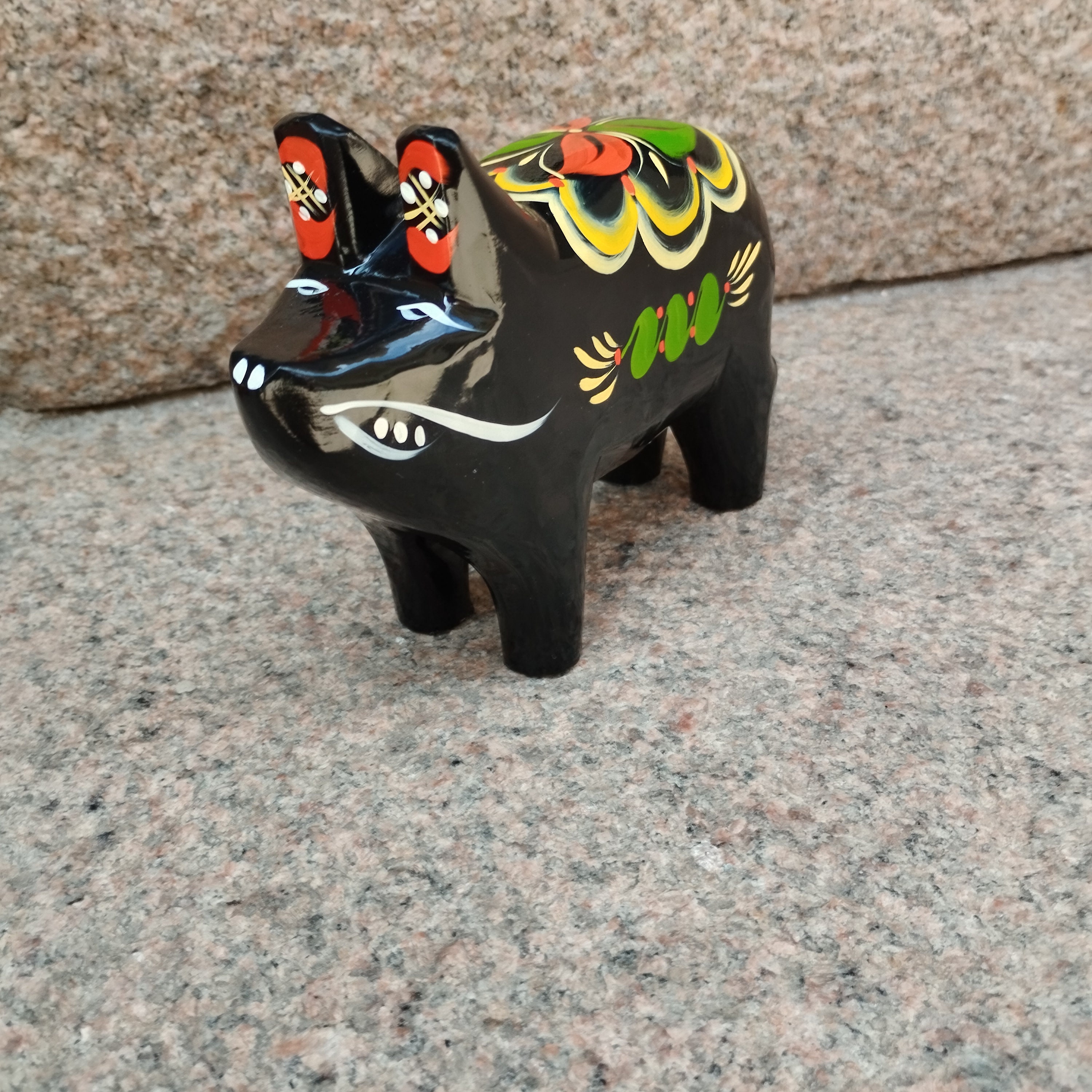 Vintage DALA PIG Hand Carved and Painted Elegant Wooden Dala Pig From ...
