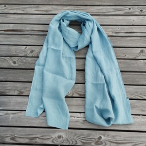 Linen Scarf Unisex in Natural Linen. Women Men Gift Flax Scarf Stole ...