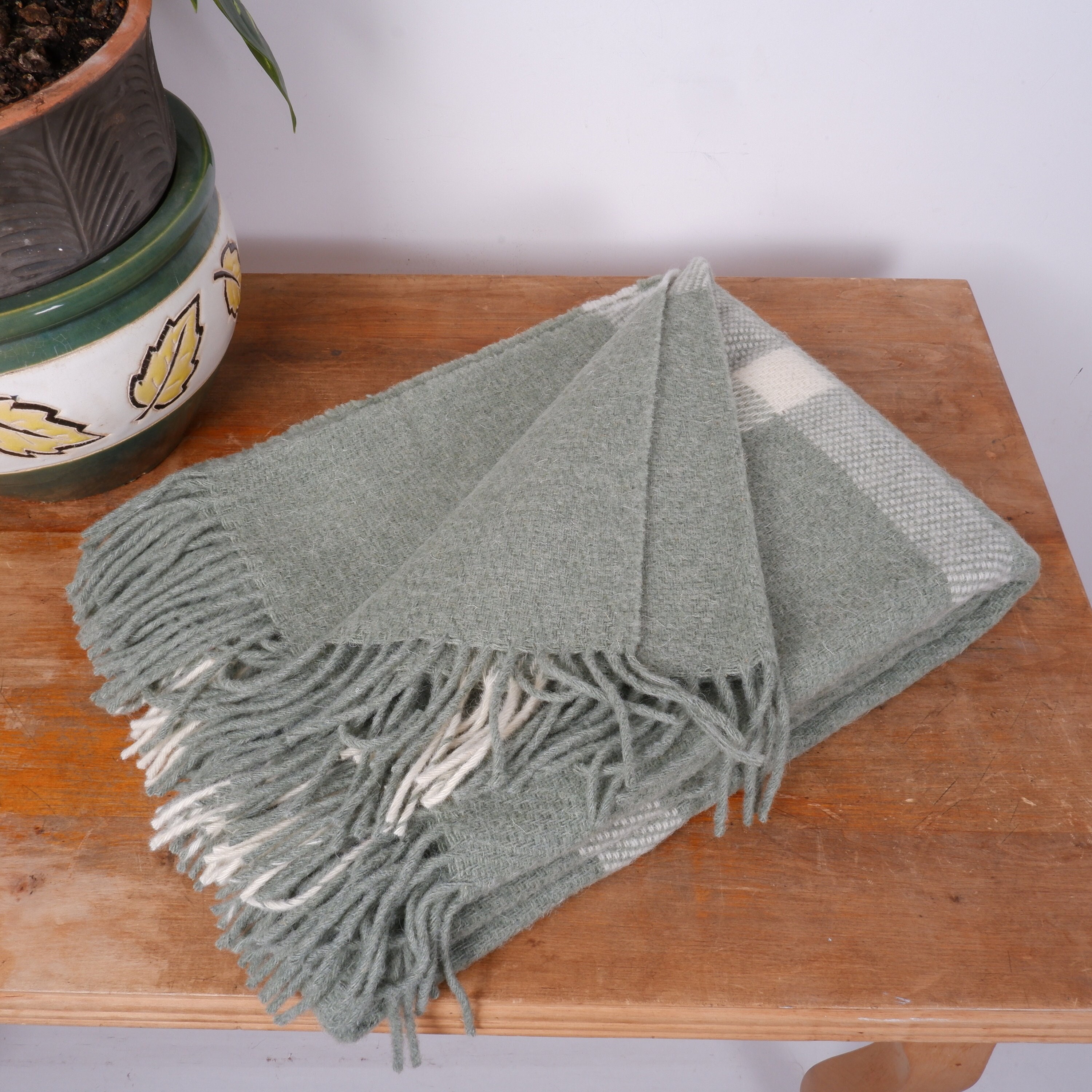 Grey Wool Throw Plaid Blanket Natural Wool Throw IN2NORD - Etsy