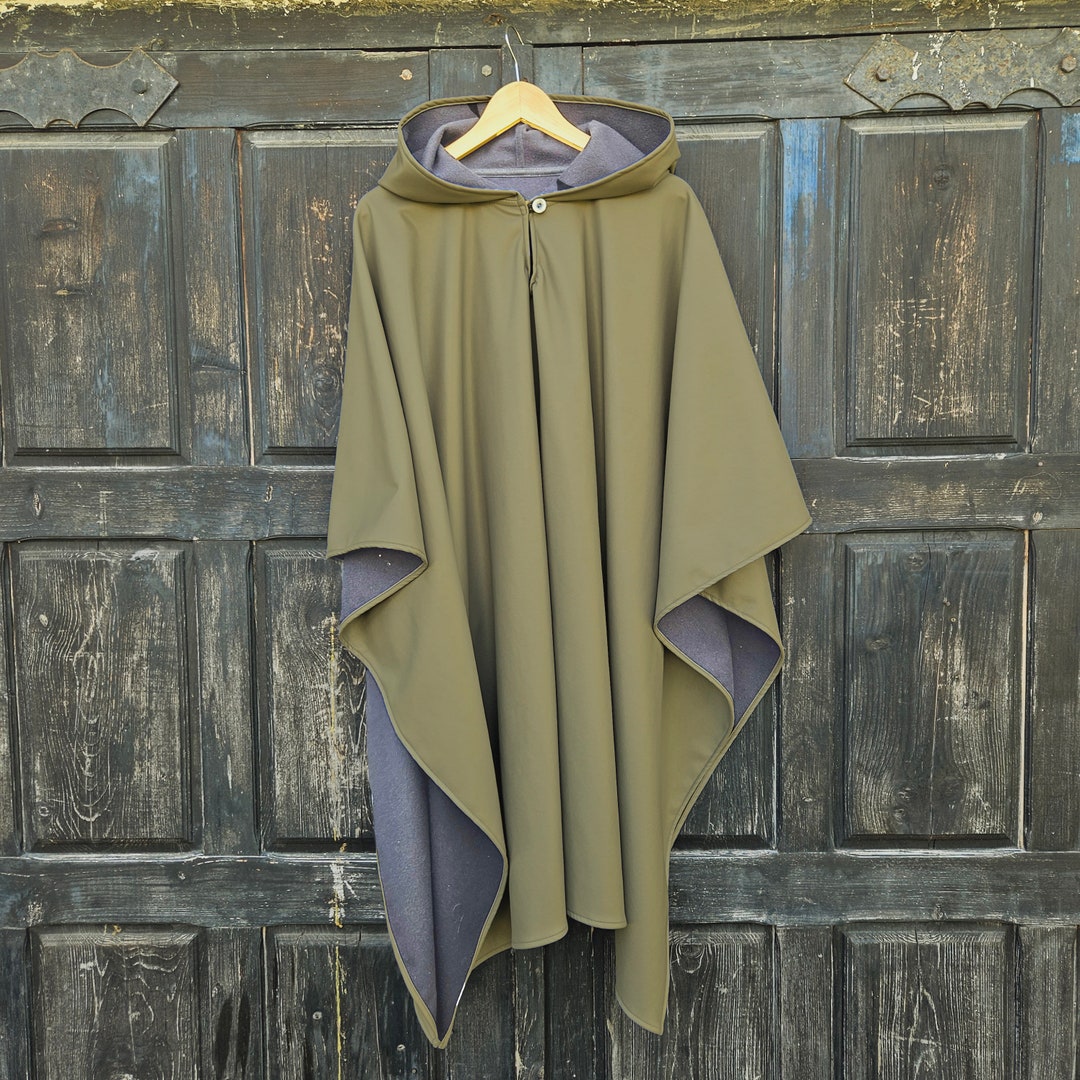 Rain Poncho OLAND Unisex Ruana Cape Waterproof - Grey Rain Jacket ...