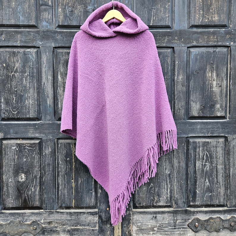 Sage Green Wool Blanket Poncho With Hood Kiruna Hooded Cape Ruana With ...