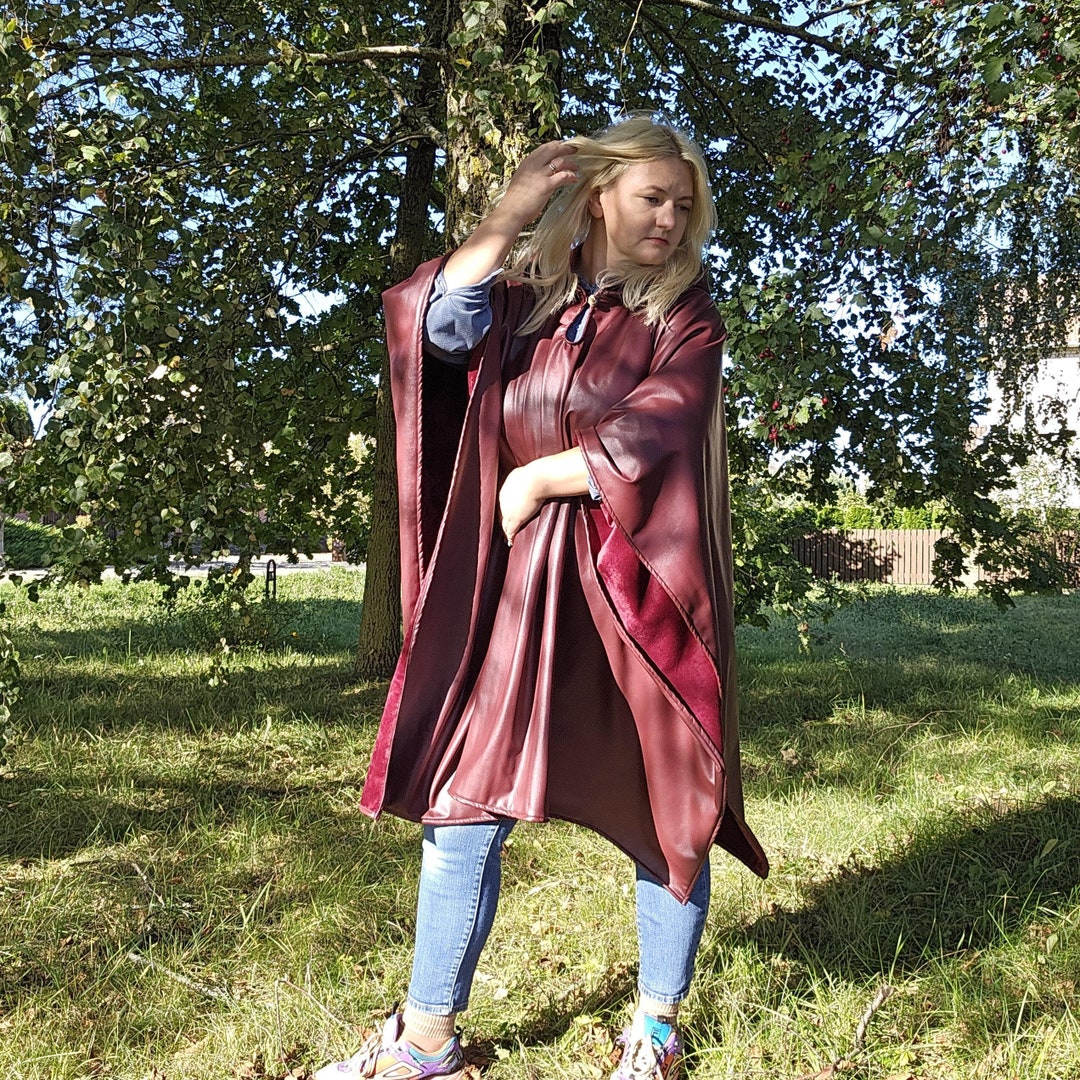 Rain Poncho OLAND Unisex Ruana Cape Waterproof - Grey Poncho With Hood ...