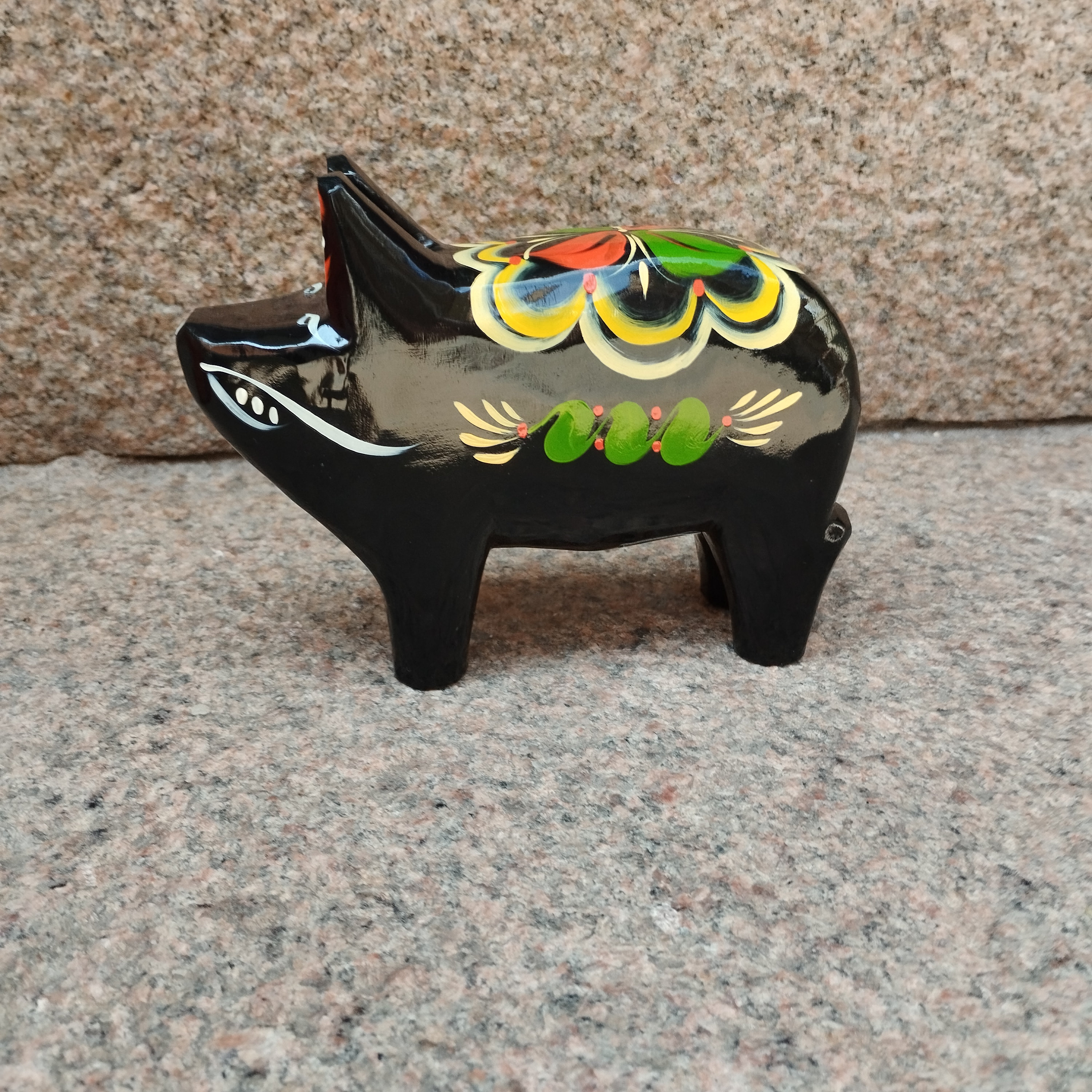 Vintage DALA PIG Hand Carved and Painted Elegant Wooden Dala Pig From ...