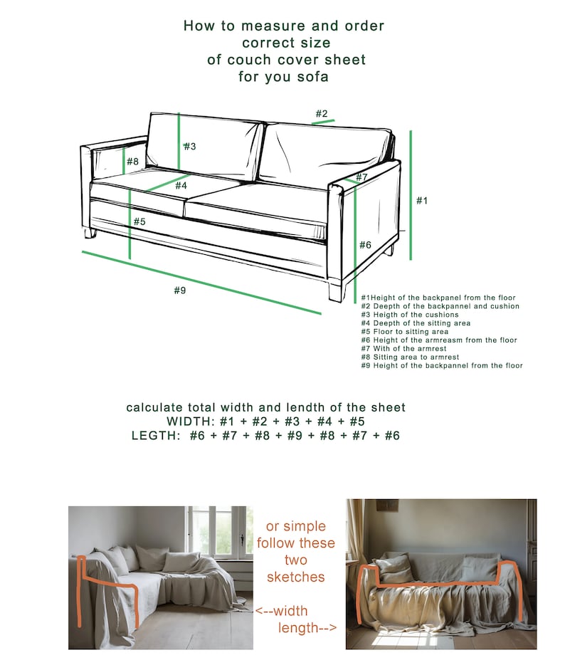 Linen Couch Cover Upgrade Your Living Room Decor - Extra Large Linen ...