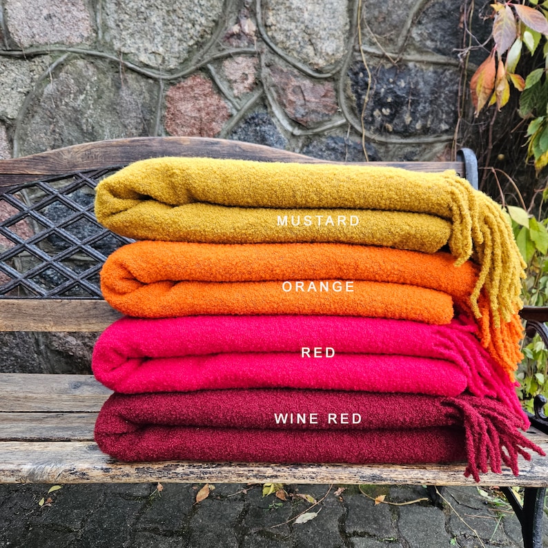 Rust Wool Blanket Poncho With Hood Kiruna Hooded Cape Ruana With ...