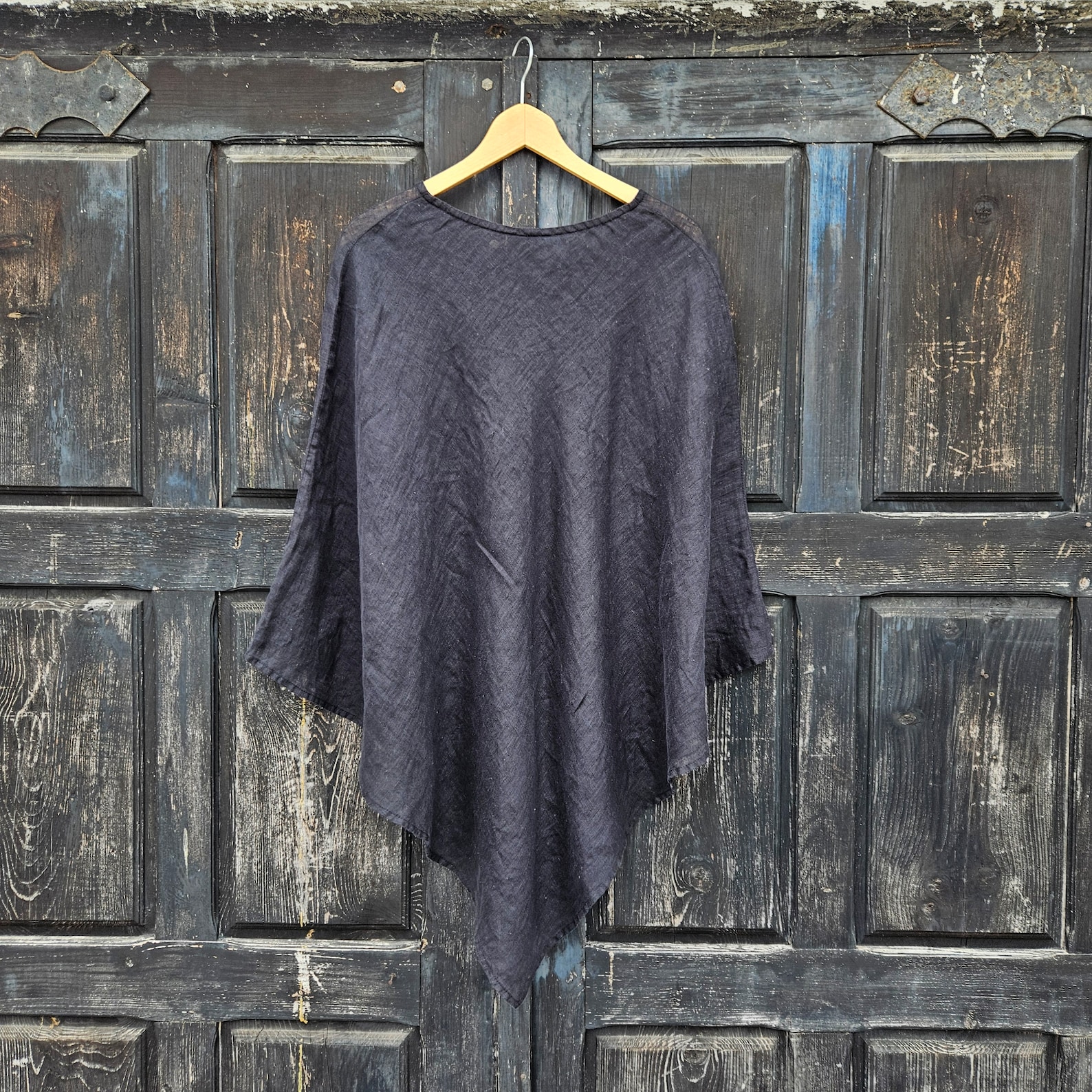 Linen Poncho Cape Shawl SOLNA, Lightweight Gauze Poncho in Flax Summer ...