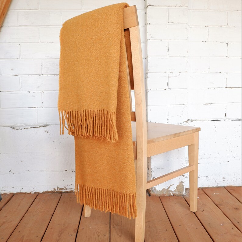 MUSTARD Blanket in New Zealand Wool KOPA Natural Throw Plaid IN2NORD ...