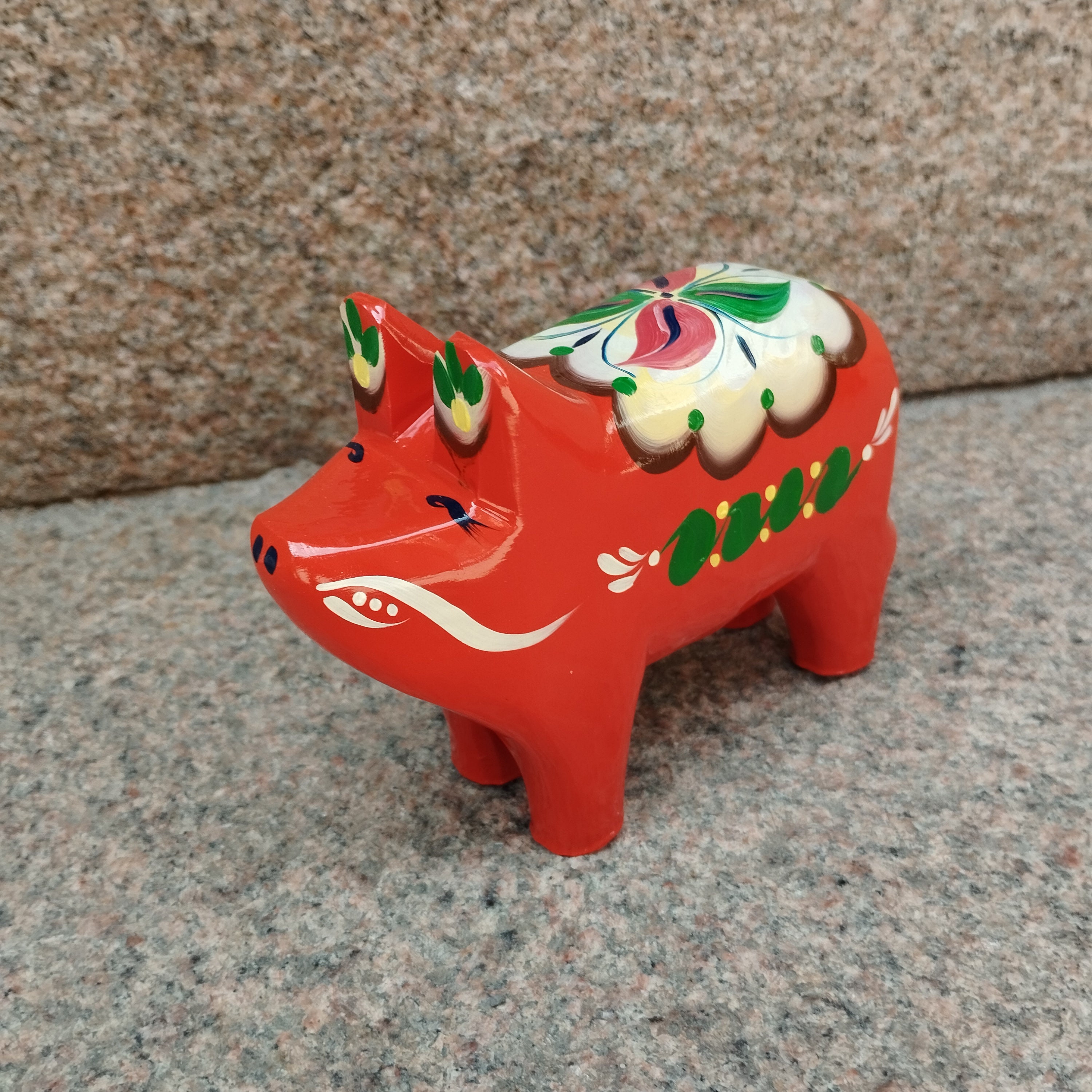 Vintage DALA PIG Hand Carved and Painted Elegant Wooden Dala Pig From ...