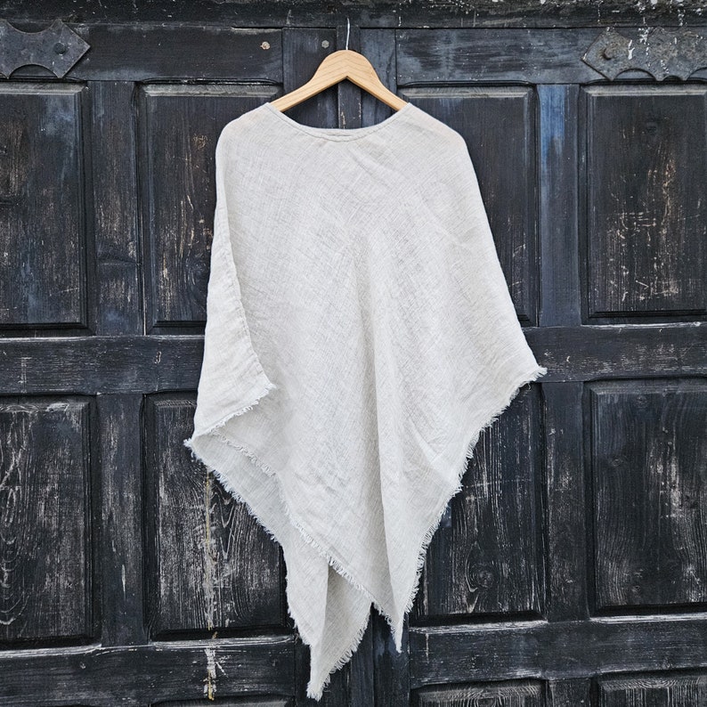 Linen Poncho Cape Shawl VISBY Unisex Ruana Cape Cloak Shawl Women, Mom ...