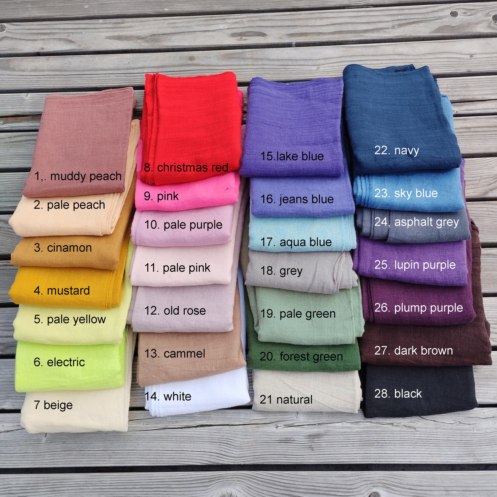 Linen Scarf Unisex in Natural Linen. Women Men Gift Flax Scarf Stole ...