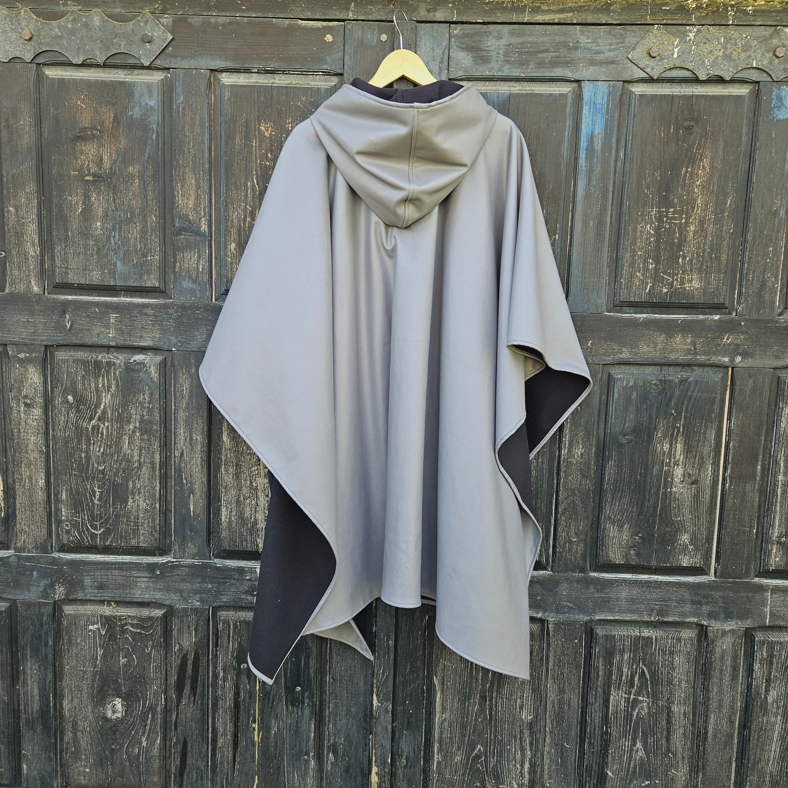 Rain Poncho OLAND Unisex Ruana Cape Waterproof - Grey Rain Jacket ...