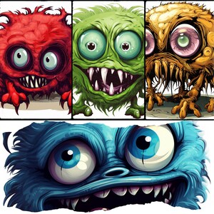 Monster Clipart Bundle, Furry PNG Graphics (digital Download) - Etsy