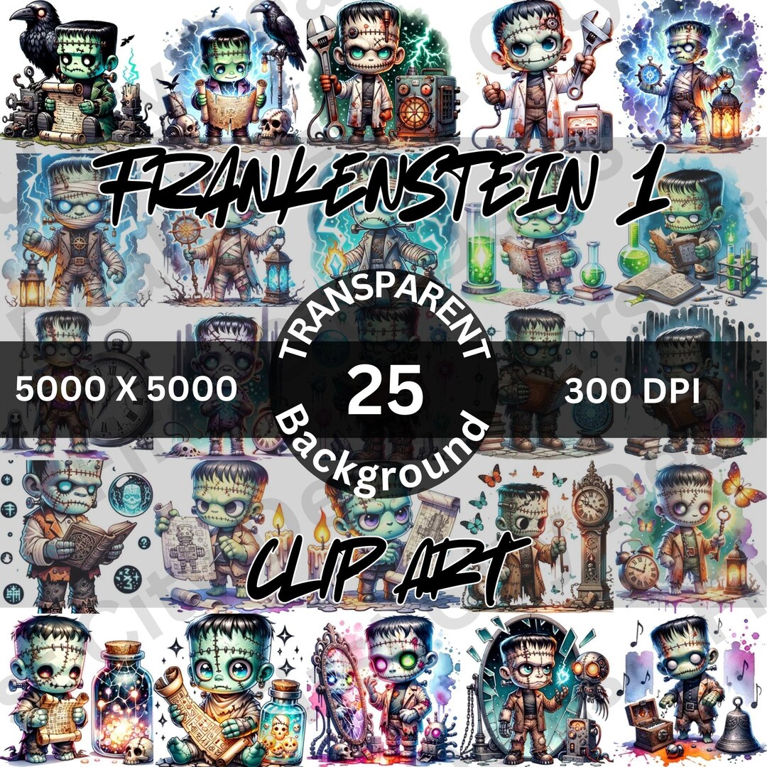 Chibi Frankenstein Monster Clipart Cute Halloween Design for ...