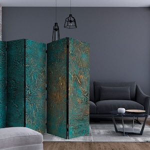 Screen – Immense Blue Gaze / Room Divider / Bilateral Screen / Wooden ...
