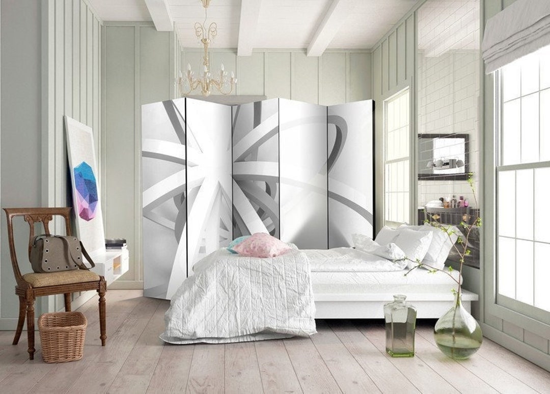 Screen - 3D Geometry / Room Divider / Bilateral Screen / Wooden Frame ...