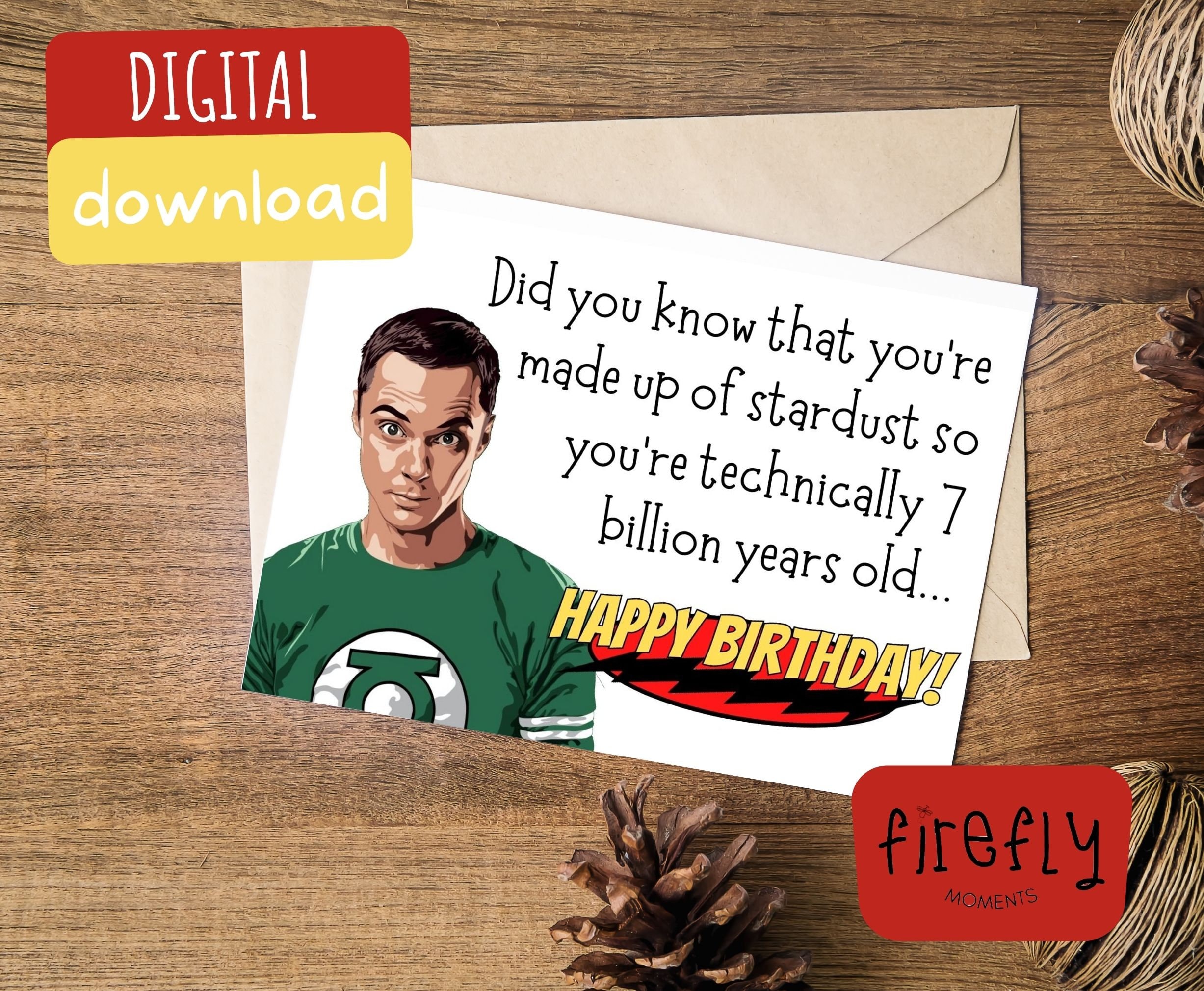 Big Bang Theory Birthday Card ~ 7x5 Inch Funny Sheldon Card - Etsy