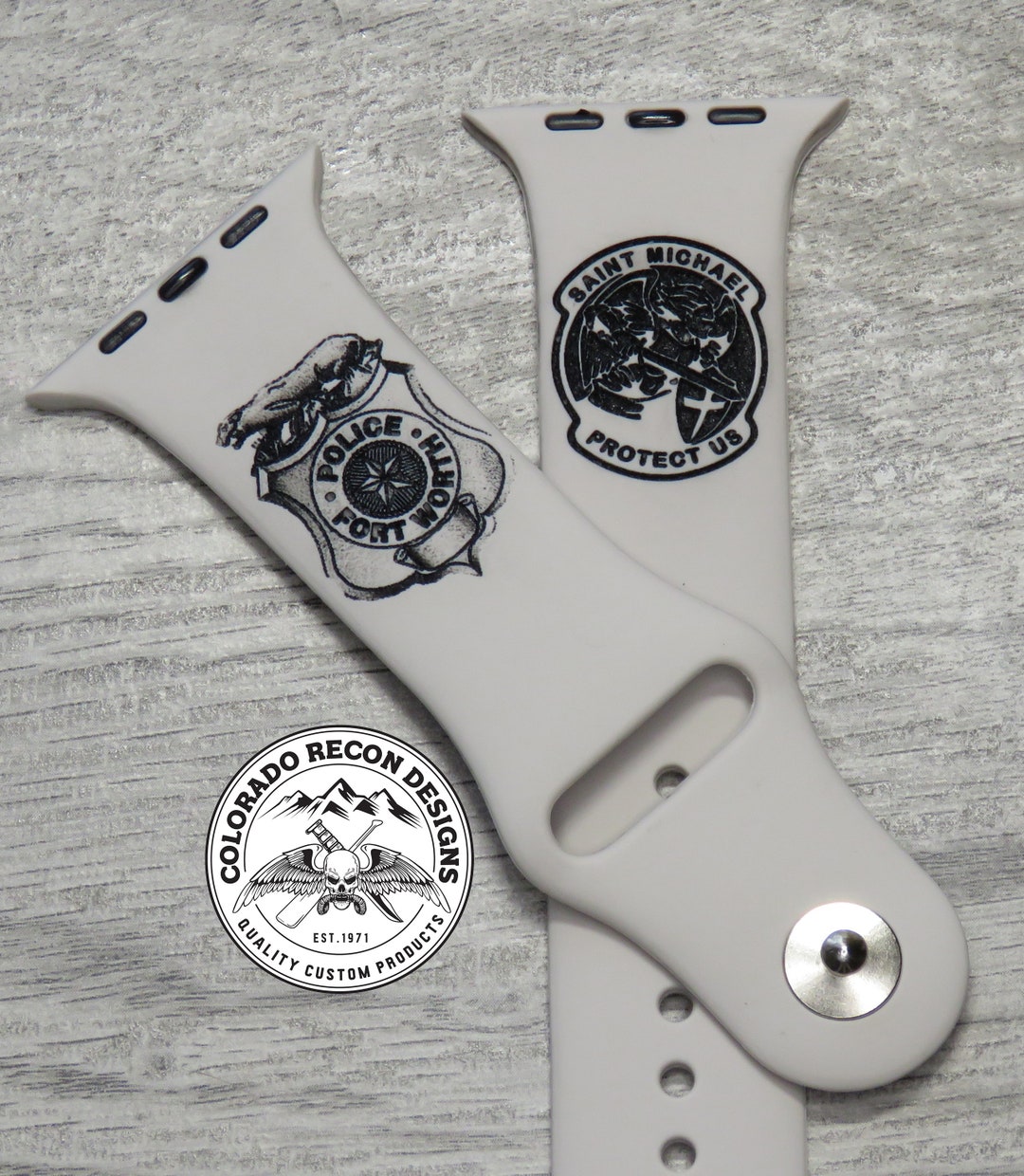 Laser Engraved Hand Painted Police Badge Silicone Band St - Etsy