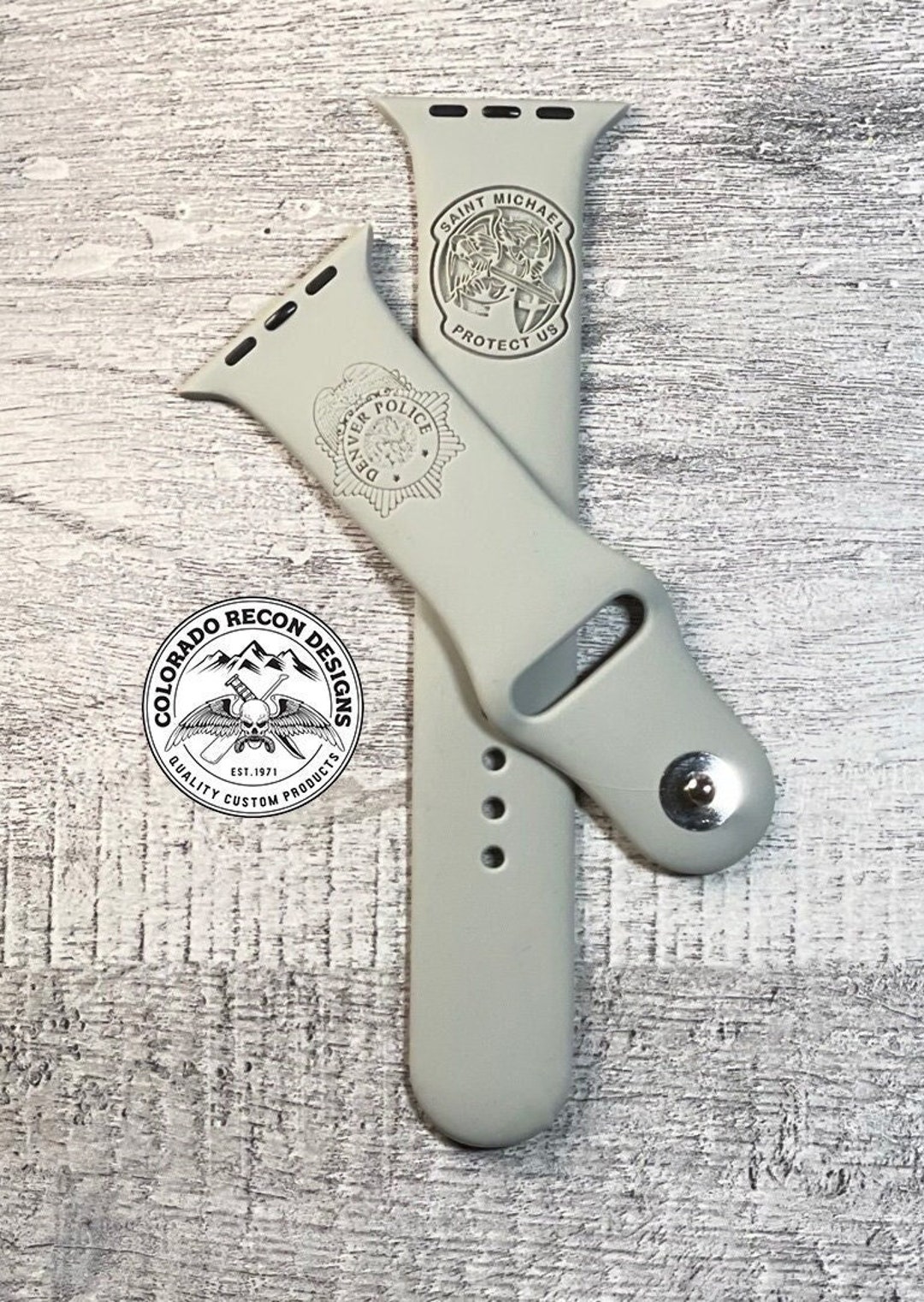 Laser Engraved Police Badge Silicone Band Saint Michael - Etsy