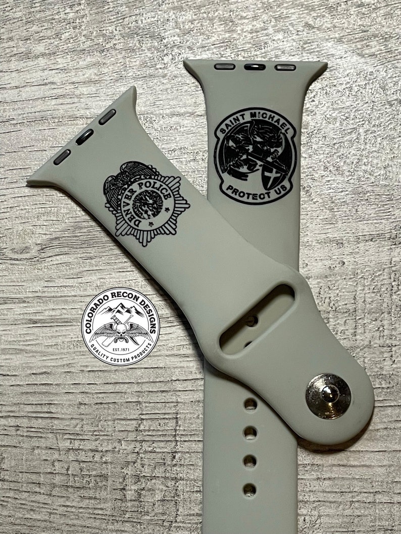 Laser Engraved Hand Painted Police Badge Silicone Band St - Etsy