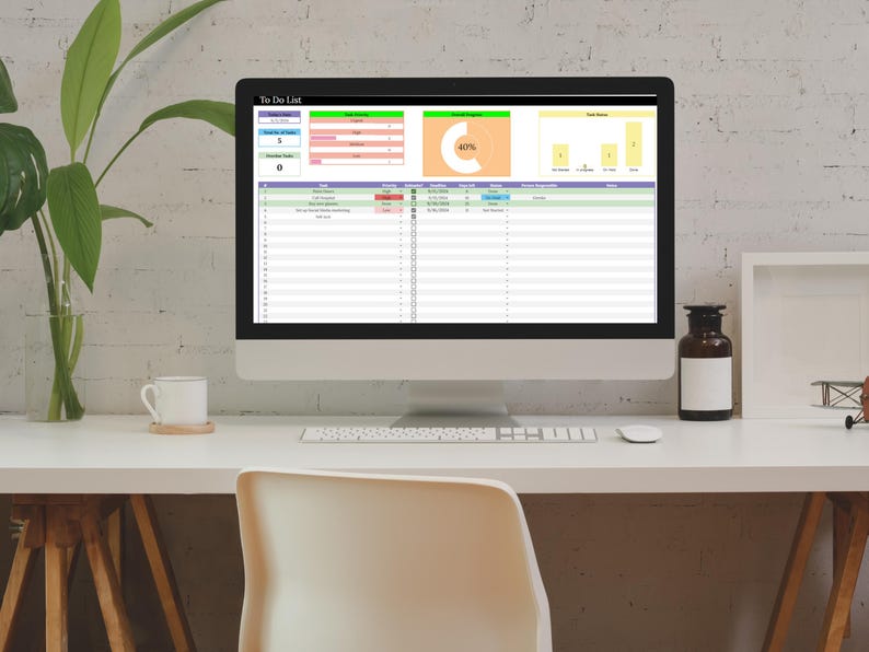 Digital To-do List Excel Template Task Tracking Excel Spreadsheet ...