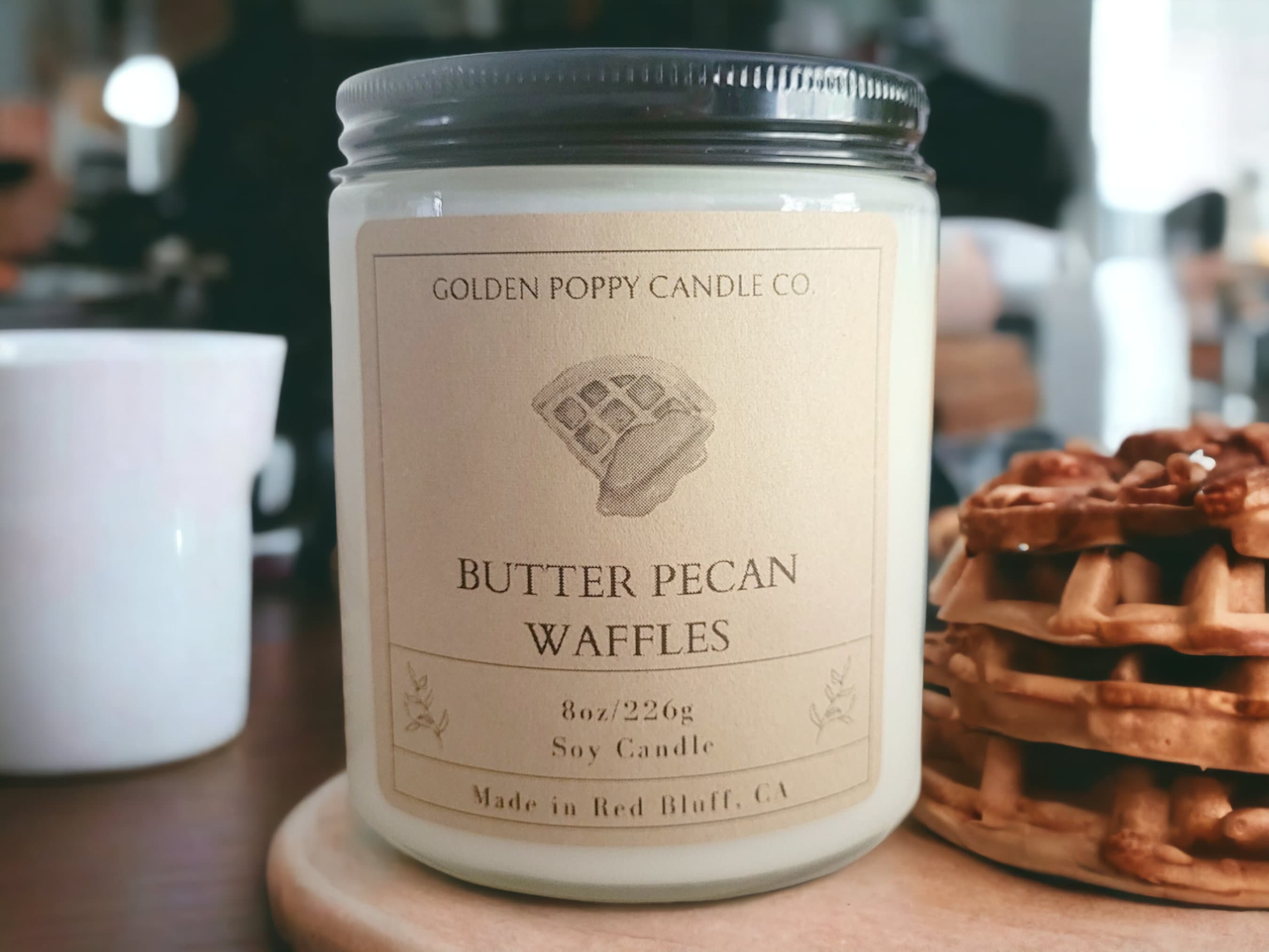 Maple Waffle Candle, Butter Pecan Waffle Candle, Dessert Candle, Maple ...
