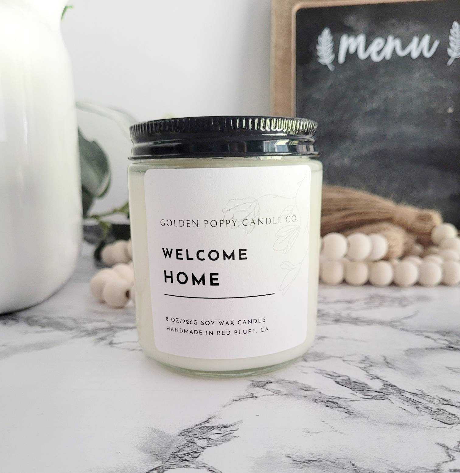 Welcome Home Candle, Housewarming Gift, Fig & Apple Scented Candle ...