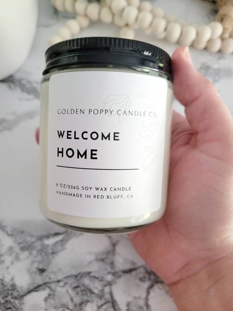 Welcome Home Candle, Housewarming Gift, Fig & Apple Scented Candle ...