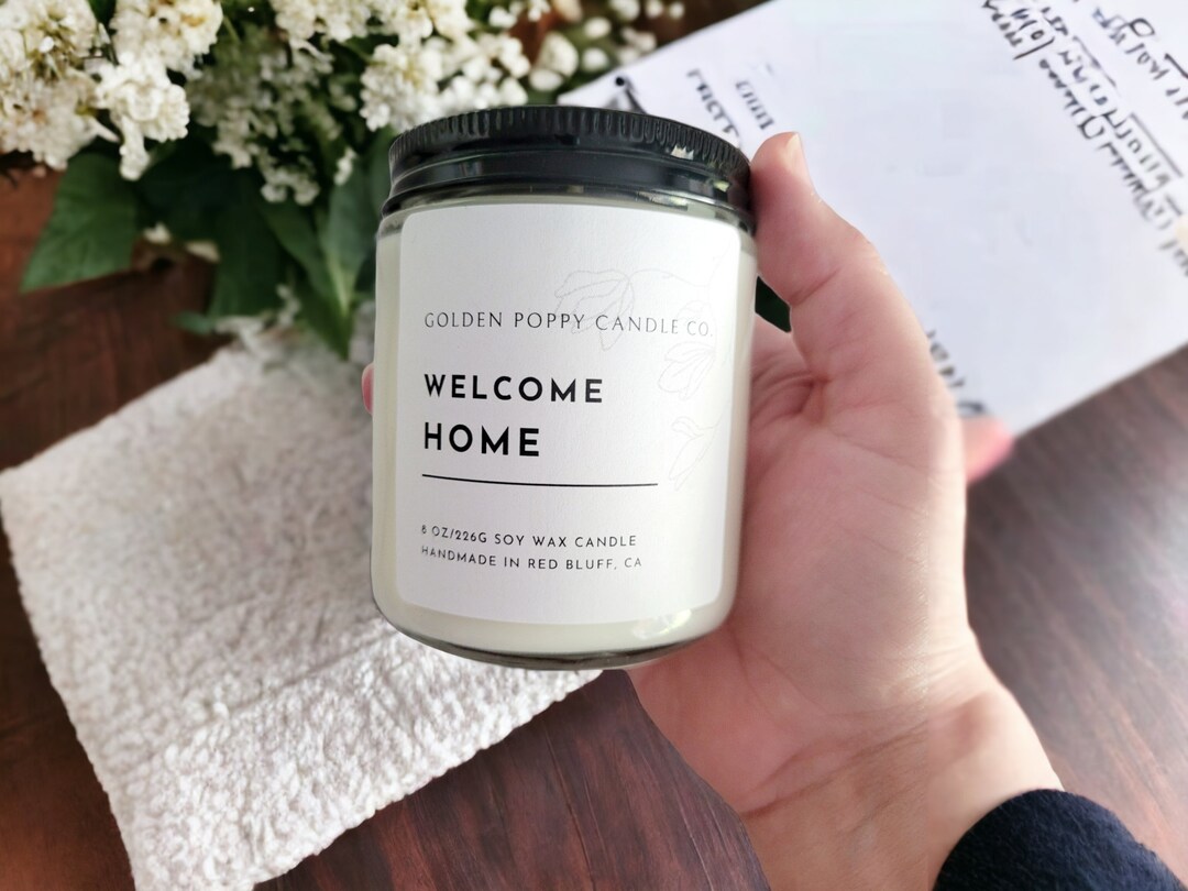 Welcome Home Candle, Housewarming Gift, Fig & Apple Scented Candle ...