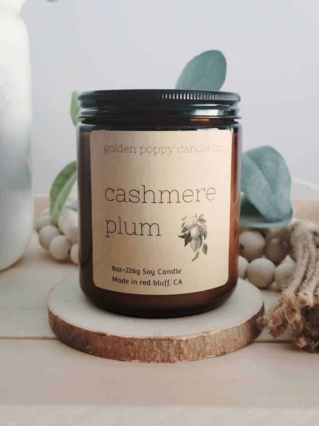 Soy Candle Cashmere Plum Candle Spa Fragrance Candle Candle Gift for ...