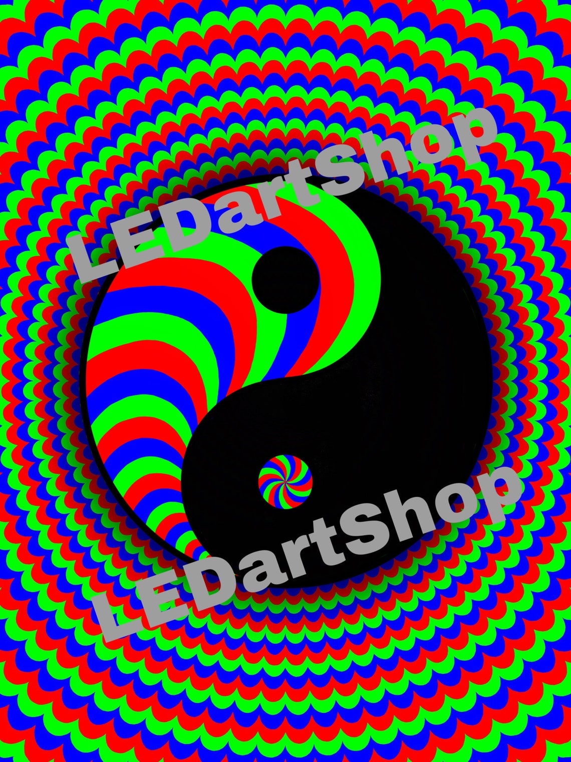 TRIPPY YING YANG 11 X 14 - Etsy